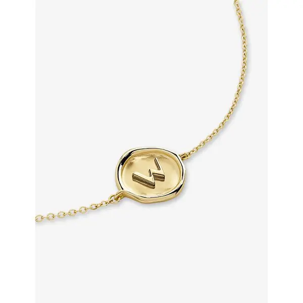 Monica Vinader Initial Stamp Vermeil Bracelet - Gold