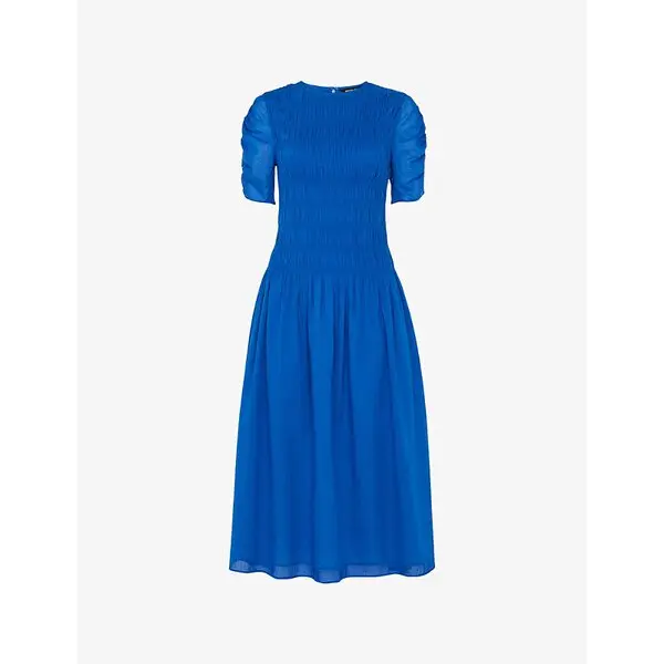 green emerald velvet dress Whistles Erin Texture Midi Dress in Navy  For The Creators