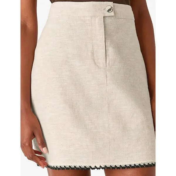 Whistles High-rise Mini Skirt With Broderie Trim