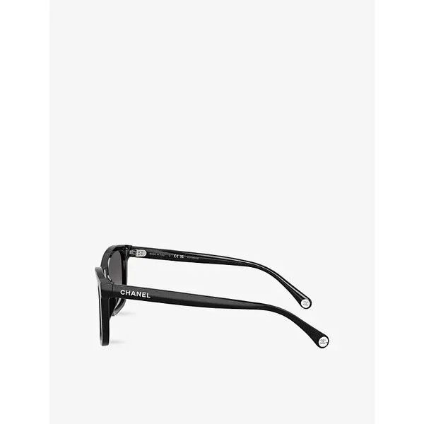 Chanel Polarised Rectangle-frame Acetate Sunglasses