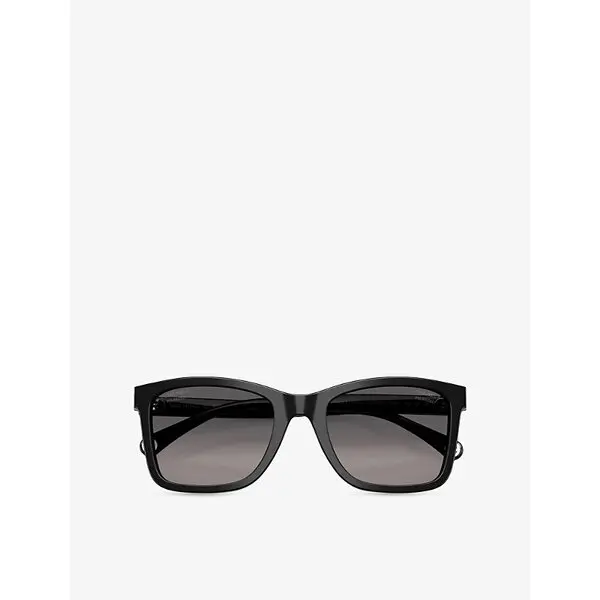Chanel Polarised Rectangle-frame Acetate Sunglasses