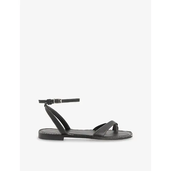 Whistles Contrast-stitch Leather Sandals