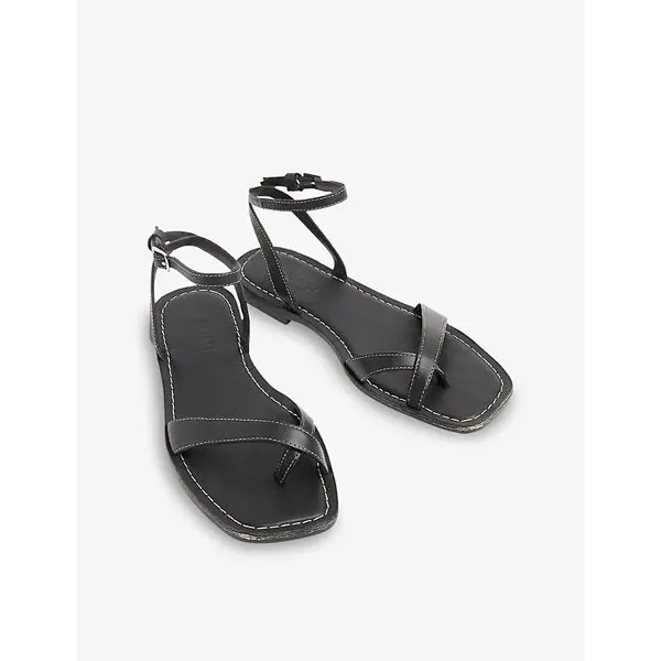 Whistles Contrast-stitch Leather Sandals