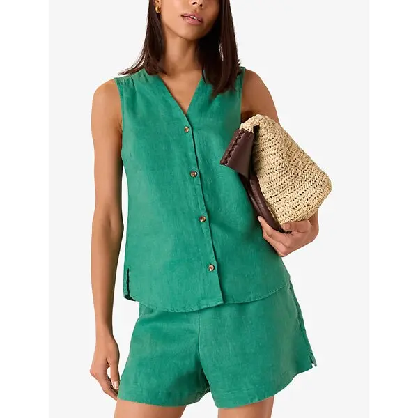Whistles Linen Waistcoat With V-neck