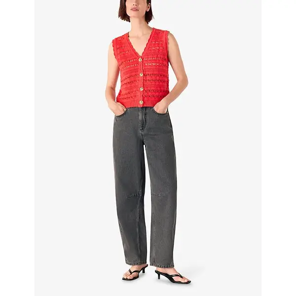 Whistles Pointelle V-neck Cotton Tank
