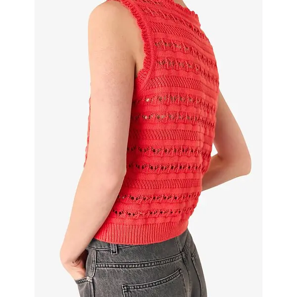 Whistles Pointelle V-neck Cotton Tank