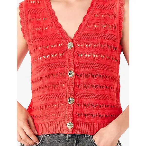 Whistles Pointelle V-neck Cotton Tank