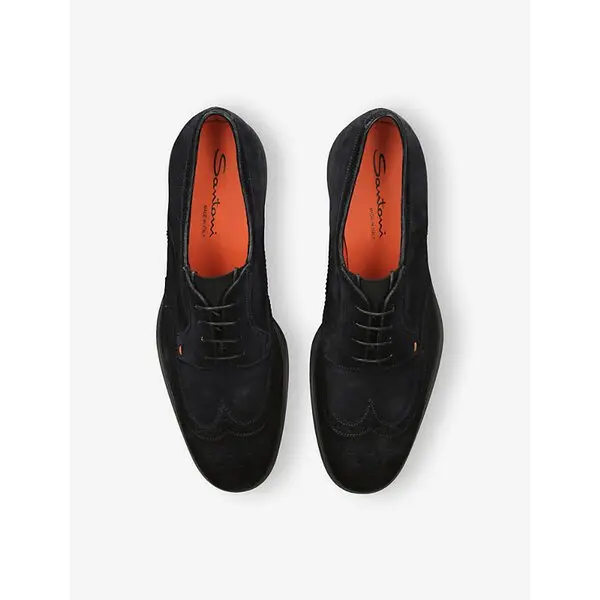 Santoni Suede Lace-up Shoes
