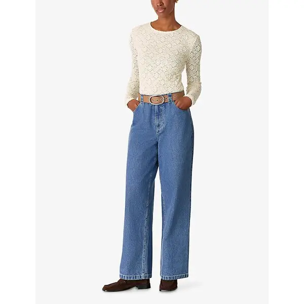 Whistles Floral Stretch-lace Top