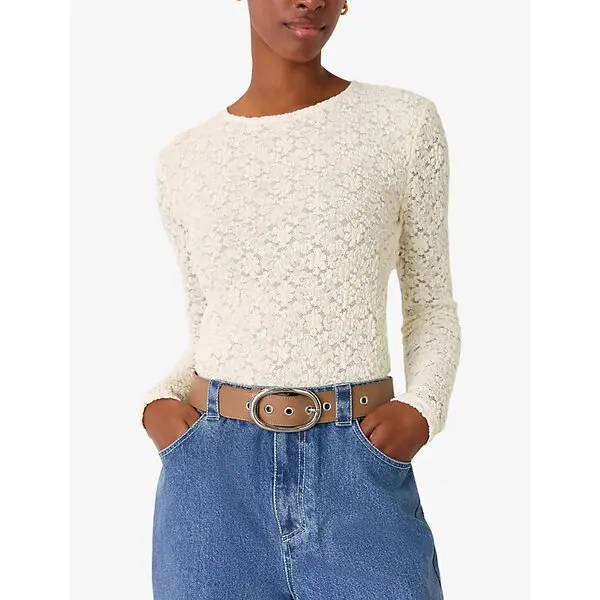 Whistles Floral Stretch-lace Top