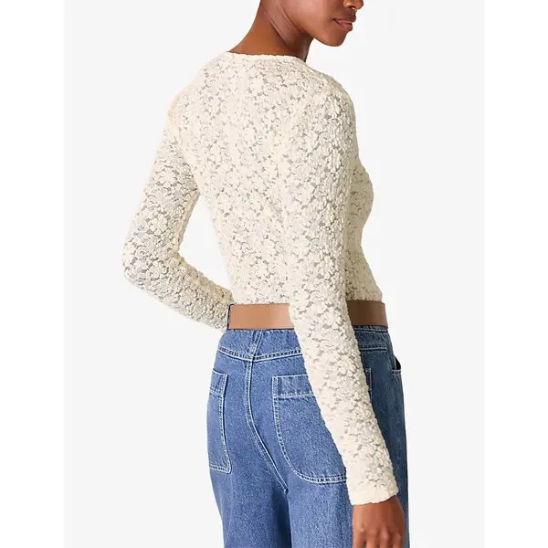 Whistles Floral Stretch-lace Top