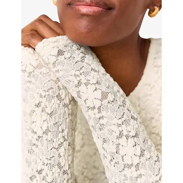Whistles Floral Stretch-lace Top