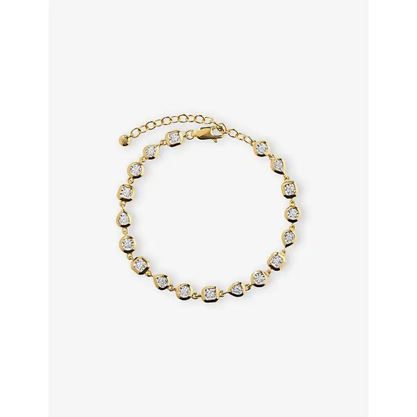 Monica Vinader Bezel Diamond Chain Bracelet - Gold