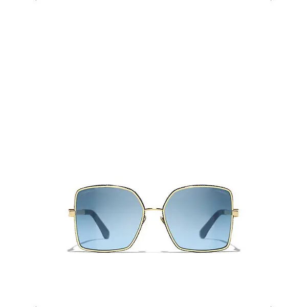Chanel Square Frame Sunglasses - Gold