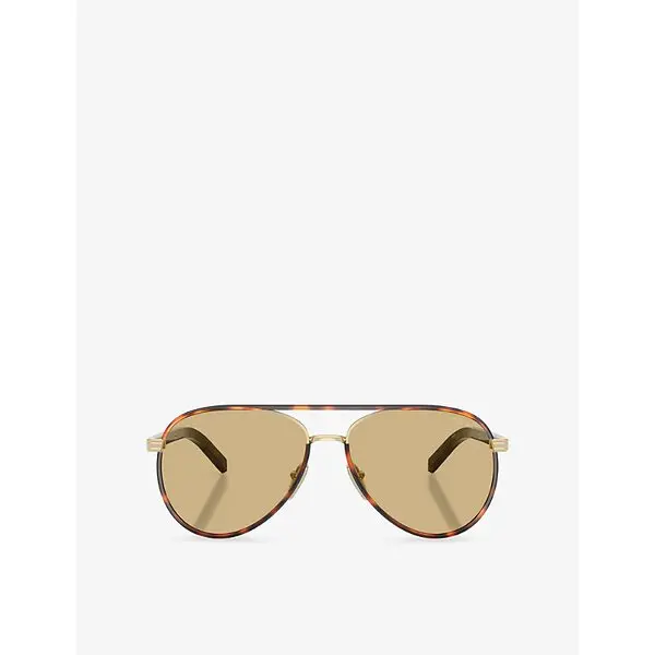 Prada Pilot-frame Steel Sunglasses - Gold
