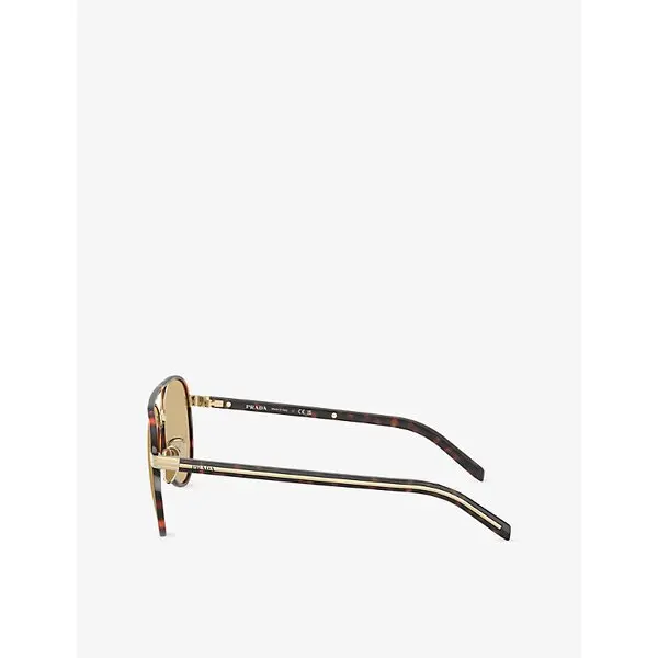 Prada Pilot-frame Steel Sunglasses - Gold