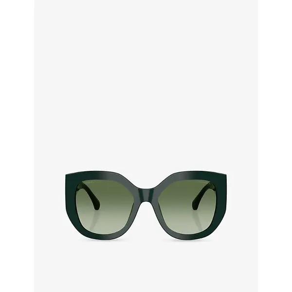 Chanel Butterfly-frame Acetate Sunglasses - Green
