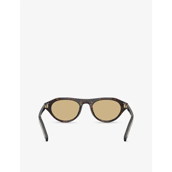 Prada Oval-frame Sunglasses - Brown