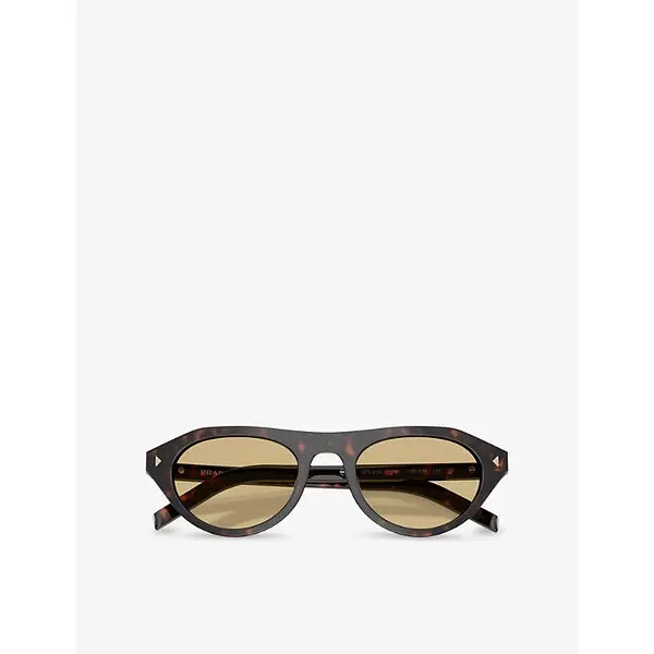 Prada Oval-frame Sunglasses - Brown