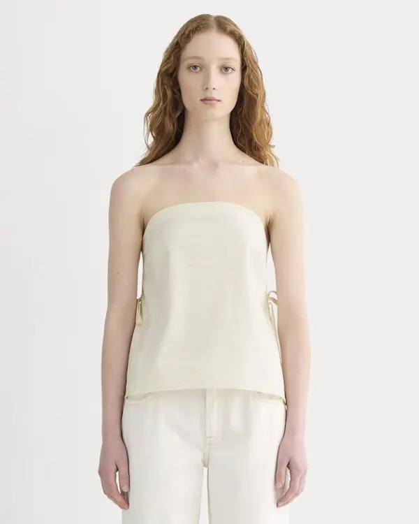 Everlane Seersucker Tube Top - Bone