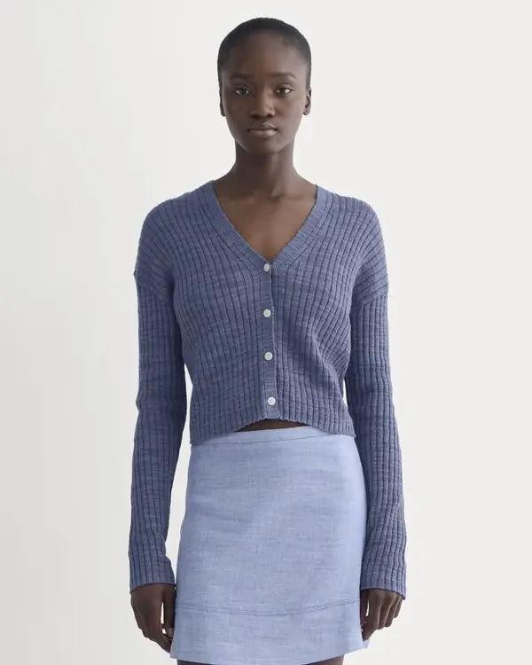 Everlane Ribbed Cotton Linen Cardigan