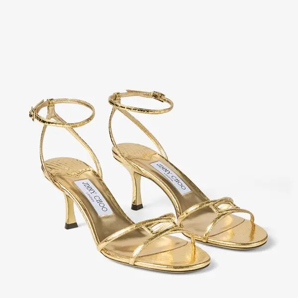 JIMMY CHOO Leo 65 Leather Sandals - Silver