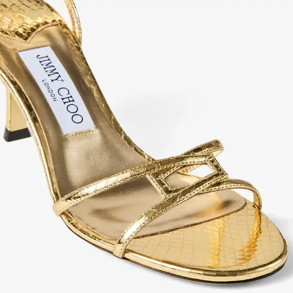 JIMMY CHOO Leo 65 Leather Sandals - Silver