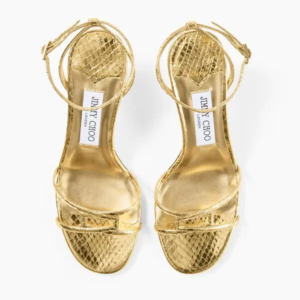 JIMMY CHOO Leo 65 Leather Sandals - Silver