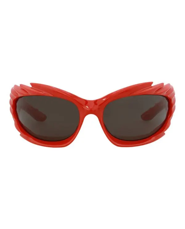Balenciaga Shield Frame Sunglasses - Red/grey (bb0255s