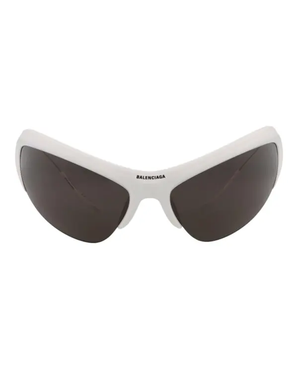 Balenciaga Shield Frame Sunglasses - White/silver/grey (bb0232s