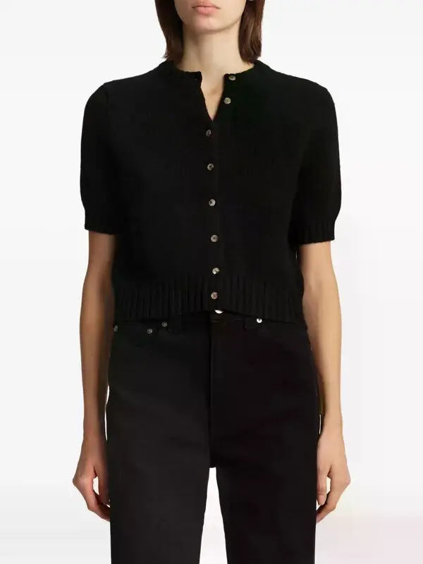 Khaite Short-sleeve Button-up Cardigan - Black