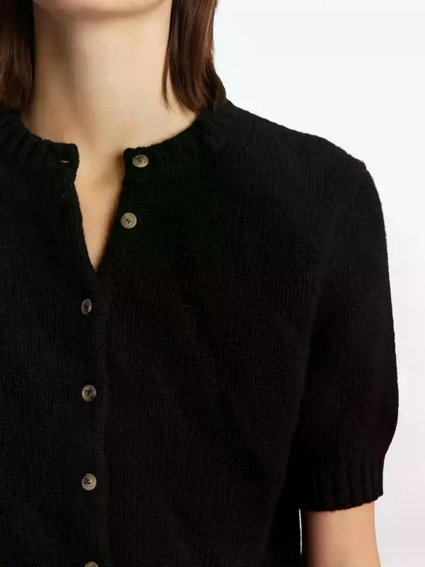 Khaite Short-sleeve Button-up Cardigan - Black