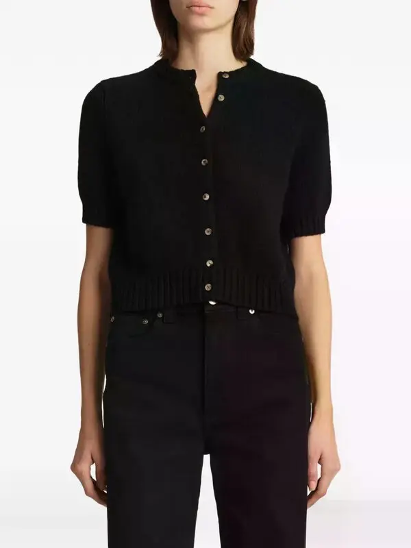 Khaite Short-sleeve Button-up Cardigan - Black