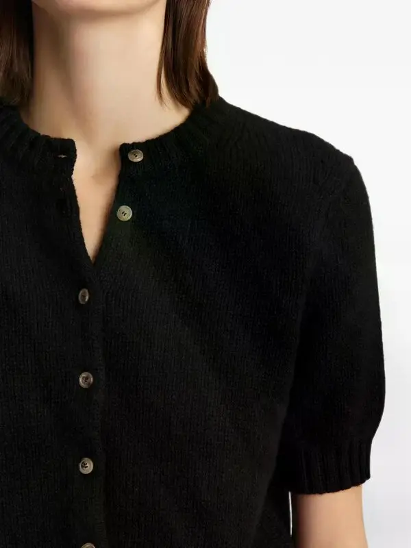 Khaite Short-sleeve Button-up Cardigan - Black