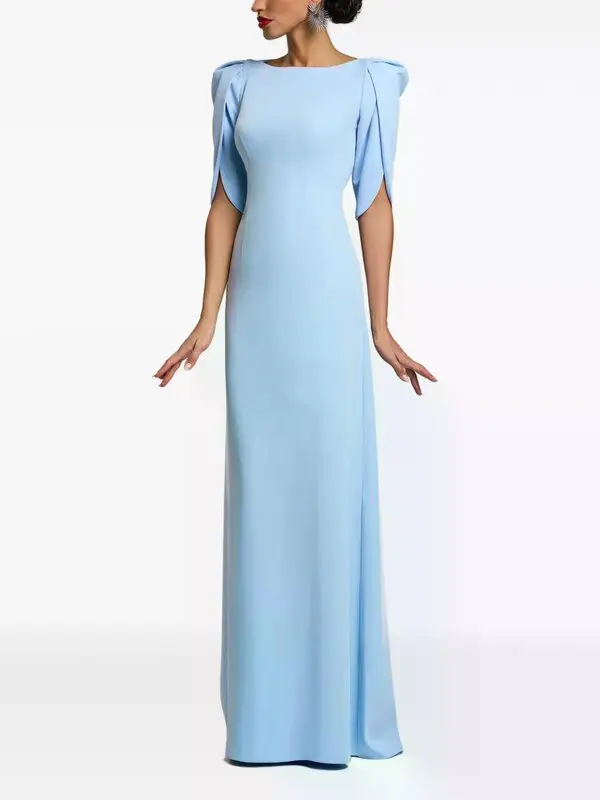 CRISTALLINI Blanca Short-sleeve Maxi Dress - Blue