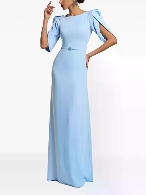 CRISTALLINI Blanca Short-sleeve Maxi Dress