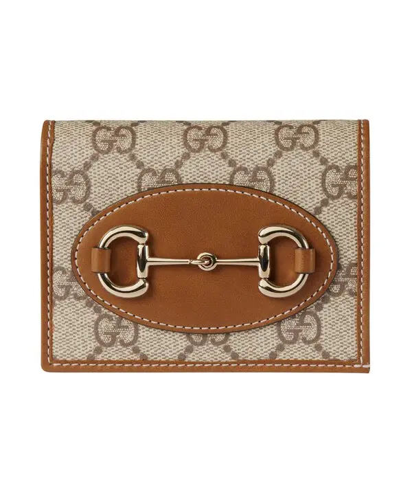 Gucci Horsebit 1955 Small Wallet Gg Canvas - Beige