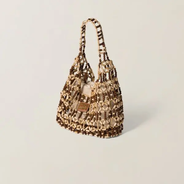 Miu Miu Beaded Bag - Natural/cocoa