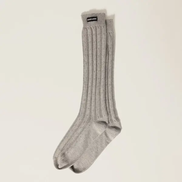 Miu Miu Cotton Socks - Grey