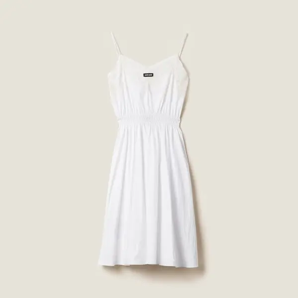 Miu Miu Poplin And Lace Dress - White | Editorialist
