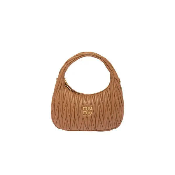 Miu Miu Wander Matelassé Nappa Leather Hobo Bag
