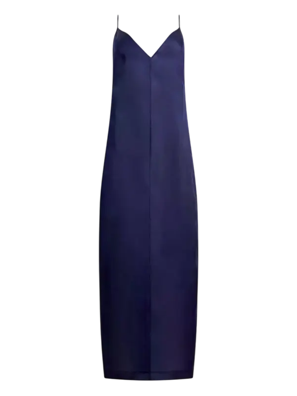 Khaite Tulula Satin Slip Maxi Dress - Blue