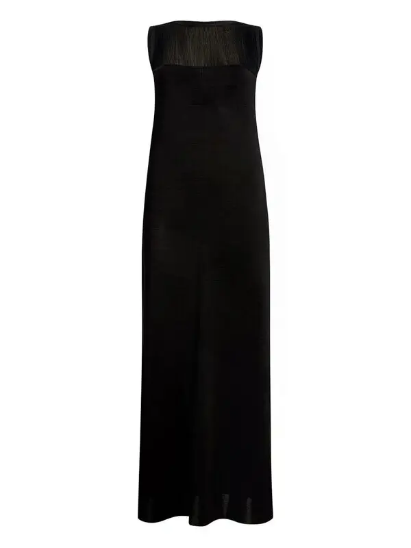 Khaite Sheer-panel Maxi Dress - Black