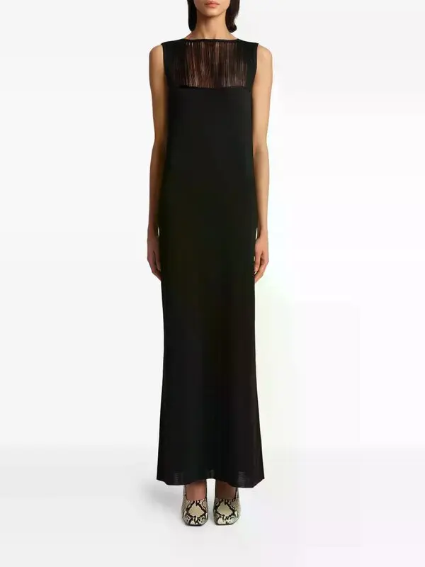 Khaite Sheer-panel Maxi Dress - Black