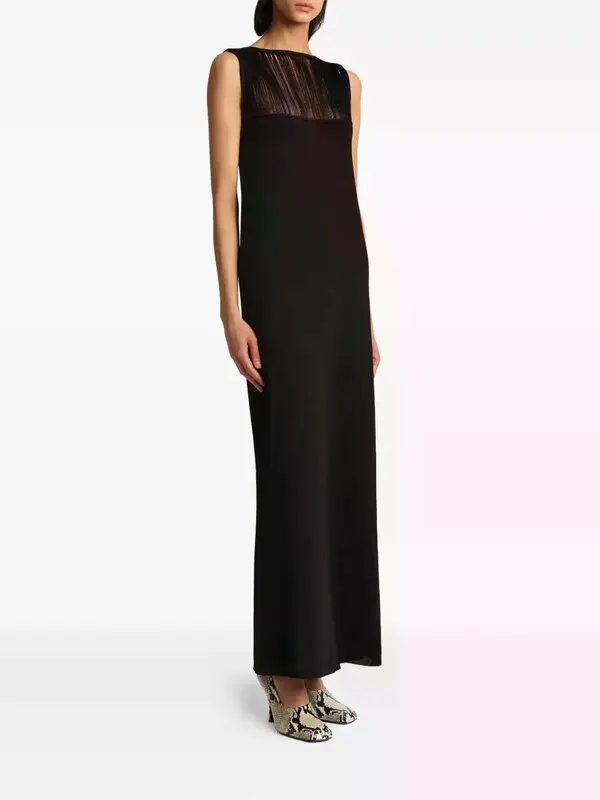 Khaite Sheer-panel Maxi Dress - Black