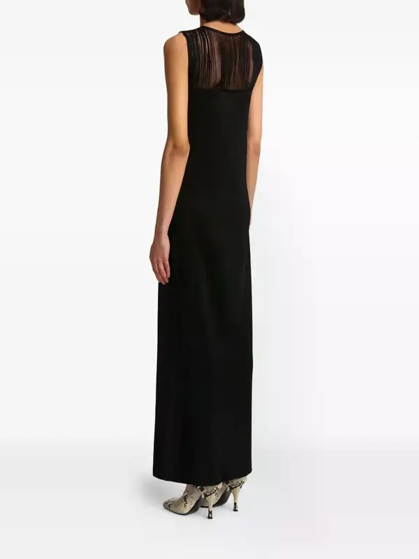 Khaite Sheer-panel Maxi Dress - Black