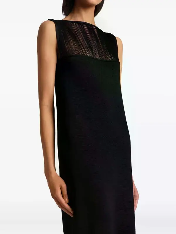 Khaite Sheer-panel Maxi Dress - Black