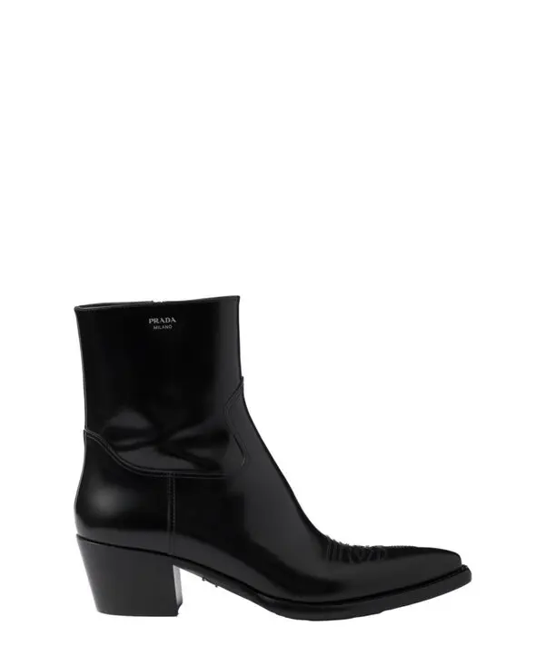 Prada Brushed Leather Booties
