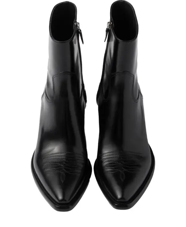 Prada Brushed Leather Booties