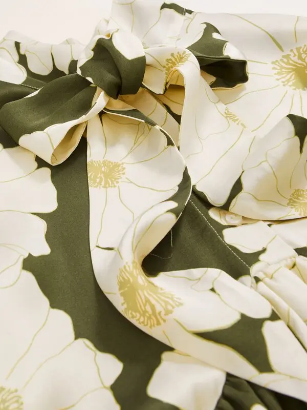 Reiss Neva Floral-Print Cotton Mini Dress - Ivory/Green - 50% Off |  Editorialist